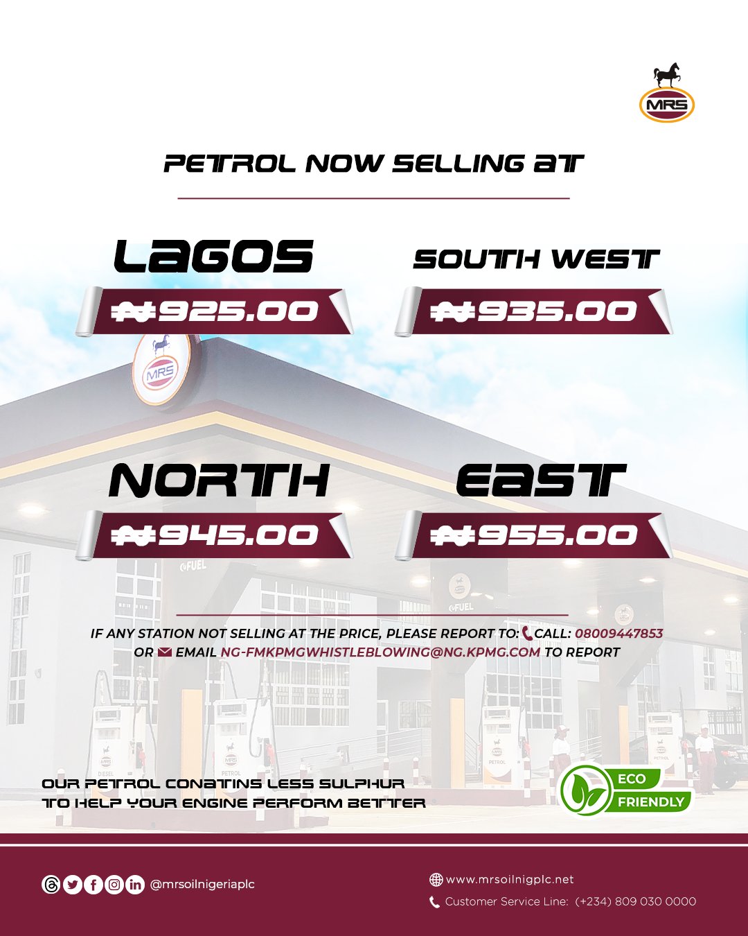 MRS Oil Nigeria Slashes Petrol Prices to N925 per Litre - ENERGY PLANET